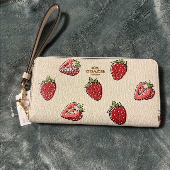 Coach | Bags | Coach Strawberry Large Wallet | Poshmark